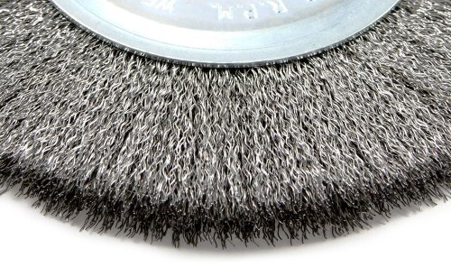 Forney 72743 Wire Wheel Brush, Fine Crimped with 1/2-Inch and 5/8-Inch Arbor, 5-Inch-by-.008-Inch