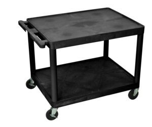 luxor lp27-b 27"h av cart - two shelves