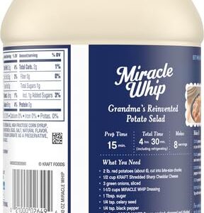 Miracle Whip Dressing, for a Keto and Low Carb Lifestyle, (30 fl oz Jar)