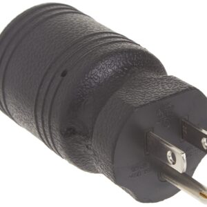 Conntek 30111-BK Locking Adapter U.S. 3 Prong Male Plug To 15 Amp Locking Female Connector NEMA 5-15P to NEMA L5-15R Black