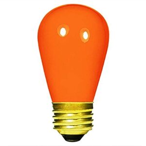 satco s3964 11 watt s14 incandescent 130 volt medium base light bulb ceramic orange, 4 pack