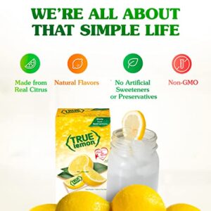 TRUE LEMON Water Enhancer, Bulk Dispenser, 100 Count (Pack of 1), 0 Calorie Drink Mix Packets For Water, Sugar Free Lemon Flavoring Powder Packets