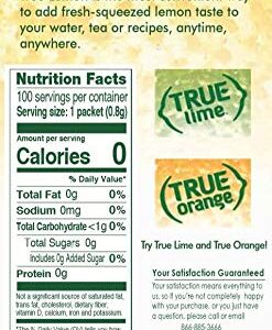 TRUE LEMON Water Enhancer, Bulk Dispenser, 100 Count (Pack of 1), 0 Calorie Drink Mix Packets For Water, Sugar Free Lemon Flavoring Powder Packets