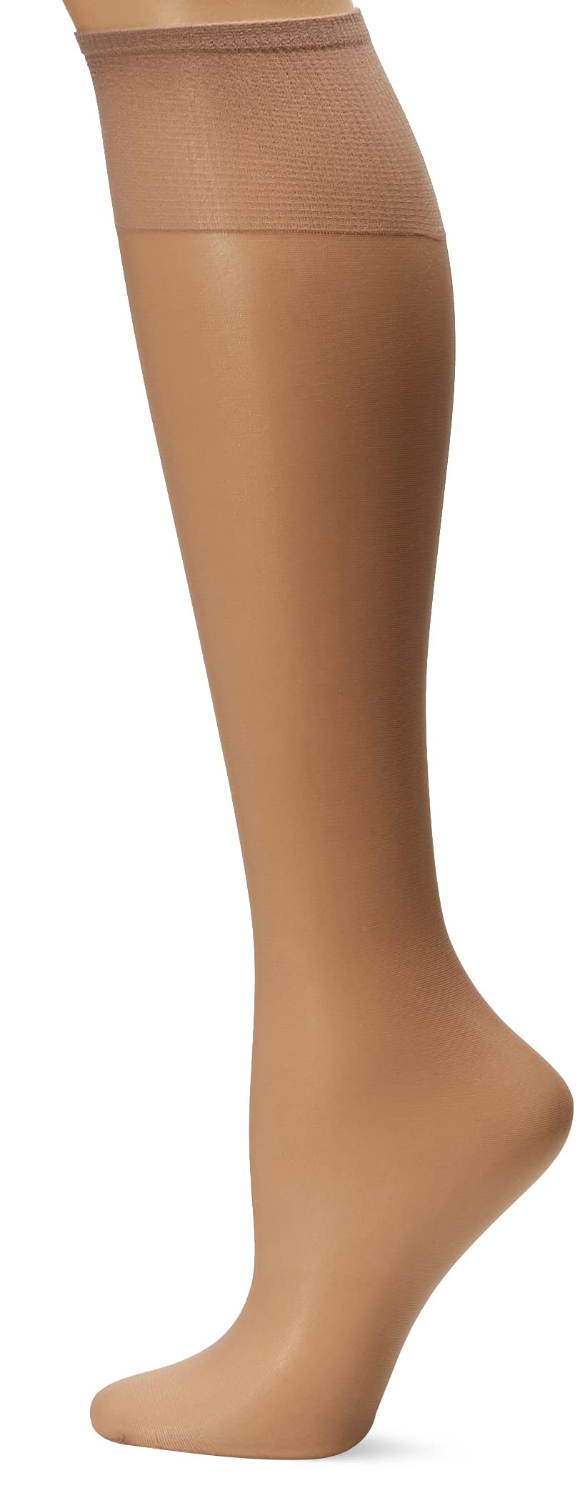 Hanes Silk Reflections Women's 2-Pack Knee High Sandalfoot, Soft Taupe, One Size