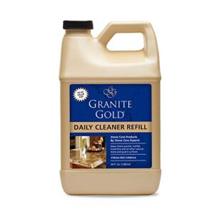 granite gold daily cleaner refill streak-free cleaning for granite, marble, travertine, quartz, natural stone countertops, and floors, 64 fluid ounces, 1-pack