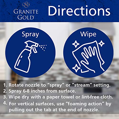 Granite Gold Daily Cleaner Refill Streak-Free Cleaning for Granite, Marble, Travertine, Quartz, Natural Stone Countertops, and Floors, 64 Fluid Ounces, 1-Pack