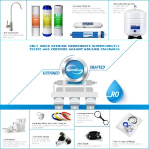 iSpring RCC7P 75 GPD Reverse Osmosis System with Pump, 5-Stage Boosted Performance Superb Taste Under Sink Reverse Osmosis Drinking Water Filtration System with Brushed Nickel Faucet