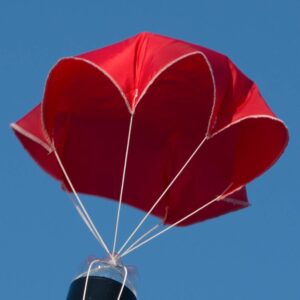 relationshipware stratochute 24" red rip-stop nylon parachute for water or model rocket