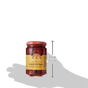 Calabrian Chili Peppers, Whole, All Natural, Non-GMO, Original, Product of Italy, Retail Glass Jar, 10.2 oz, TuttoCalabria