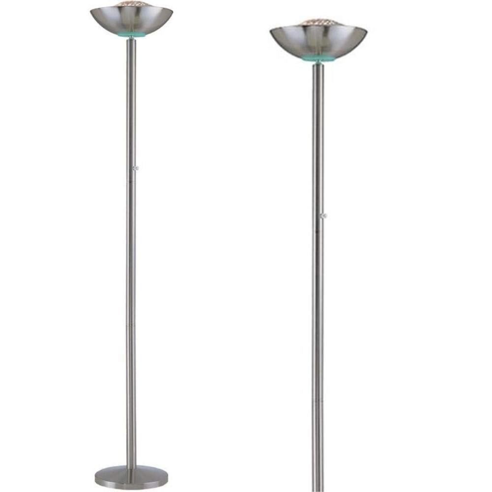 Lite Source LS-80910PS Floor Lamp with Polished Steel Metal Shades, 72" x 13" x 13", Steel Finish