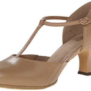 Bloch Women's Splitflex T-Strap Character Shoe, Tan, 7.5