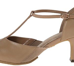 Bloch Women's Splitflex T-Strap Character Shoe, Tan, 7.5