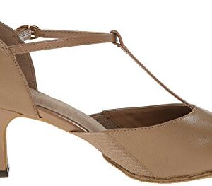 Bloch Women's Splitflex T-Strap Character Shoe, Tan, 7.5