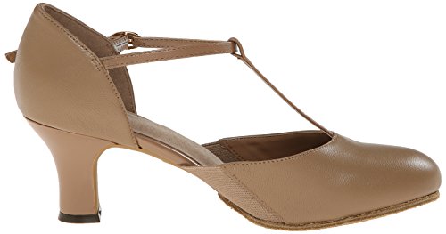 Bloch Women's Splitflex T-Strap Character Shoe, Tan, 7.5