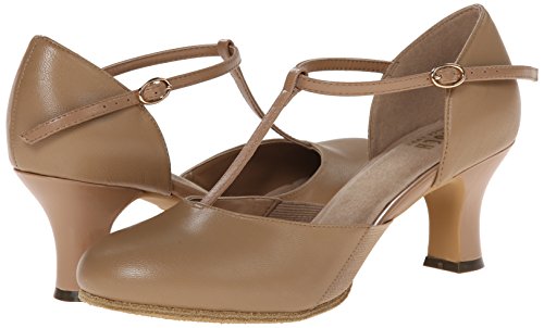 Bloch Women's Splitflex T-Strap Character Shoe, Tan, 7.5