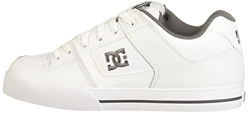 DC Men's Pure Casual Low Top Skate Shoe, White/Battleship/White, 8.5 D D US