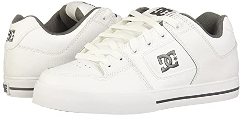 DC Men's Pure Casual Low Top Skate Shoe, White/Battleship/White, 8.5 D D US