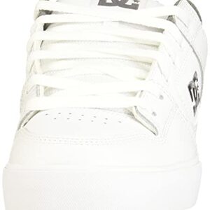 DC Men's Pure Casual Low Top Skate Shoe, White/Battleship/White, 8.5 D D US