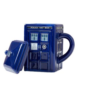 Doctor Who Tardis Mug | Official Ceramic Coffee Mug With Lid | 17 Oz.