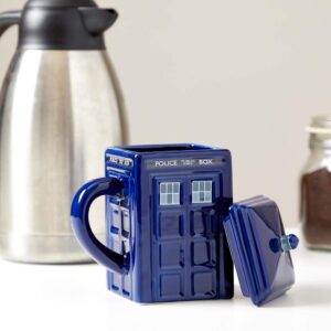 Doctor Who Tardis Mug | Official Ceramic Coffee Mug With Lid | 17 Oz.