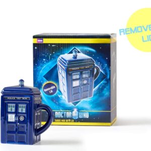 Doctor Who Tardis Mug | Official Ceramic Coffee Mug With Lid | 17 Oz.