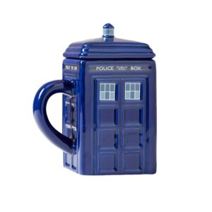 Doctor Who Tardis Mug | Official Ceramic Coffee Mug With Lid | 17 Oz.