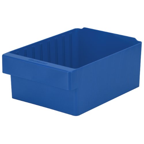 Akro-Mils 31182 AkroDrawer Stackable Plastic Storage Drawer Storage Bin, (11-5/8-Inch x 8-3/8-Inch x 4-5/8-Inch), Blue, (4-Pack)