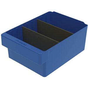 Akro-Mils 31182 AkroDrawer Stackable Plastic Storage Drawer Storage Bin, (11-5/8-Inch x 8-3/8-Inch x 4-5/8-Inch), Blue, (4-Pack)