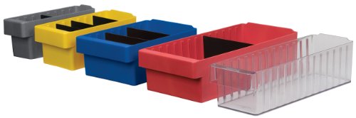 Akro-Mils 31182 AkroDrawer Stackable Plastic Storage Drawer Storage Bin, (11-5/8-Inch x 8-3/8-Inch x 4-5/8-Inch), Blue, (4-Pack)