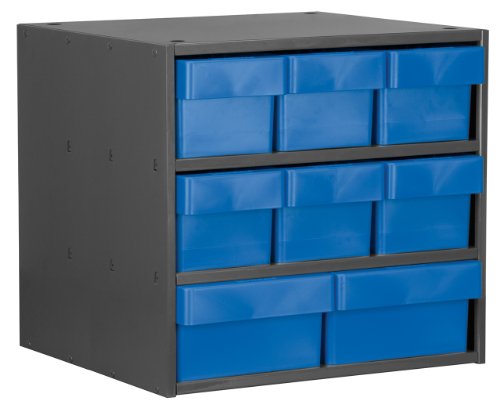 Akro-Mils 31182 AkroDrawer Stackable Plastic Storage Drawer Storage Bin, (11-5/8-Inch x 8-3/8-Inch x 4-5/8-Inch), Blue, (4-Pack)