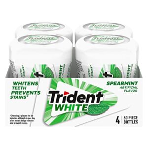 trident white spearmint sugar free gum, 4 bottles of 60 pieces (240 total pieces)