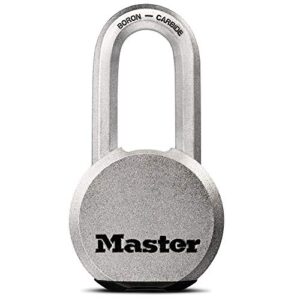 master lock magnum heavy duty solid steel padlock with key, silver, ‎m930xkadlh