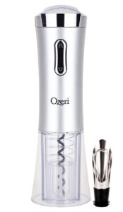 ozeri nouveaux ii electric wine opener with foil cutter, wine pourer and stopper