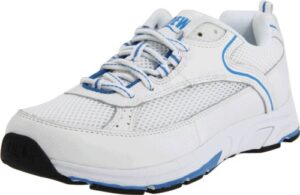 drew shoe women's athena, white/blue, 7.5 ww us