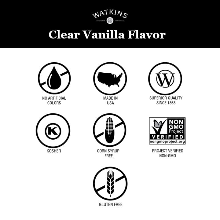 Watkins Clear Vanilla Flavor, 11 fl. oz. Bottle, 1 Count (Packaging May Vary)