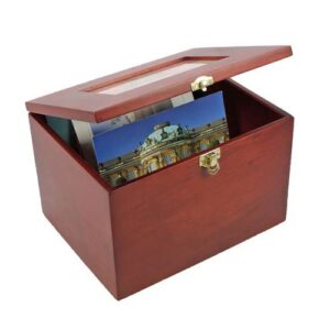 cherry wood postcard box