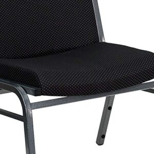 Flash Furniture HERCULES Series Big & Tall 1000 lb. Rated Black Fabric Stack Chair with Ganging Bracket