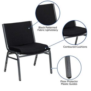 Flash Furniture HERCULES Series Big & Tall 1000 lb. Rated Black Fabric Stack Chair with Ganging Bracket