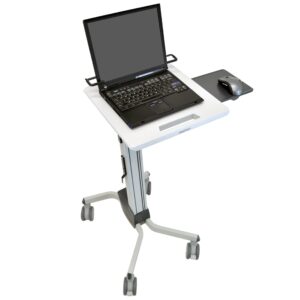 ergotron – neo-flex rolling laptop cart, mobile standing desk workstation – laptop, grey