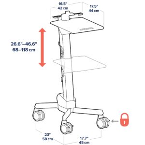 Ergotron – Neo-Flex Rolling Laptop Cart, Mobile Standing Desk Workstation – Laptop, Grey