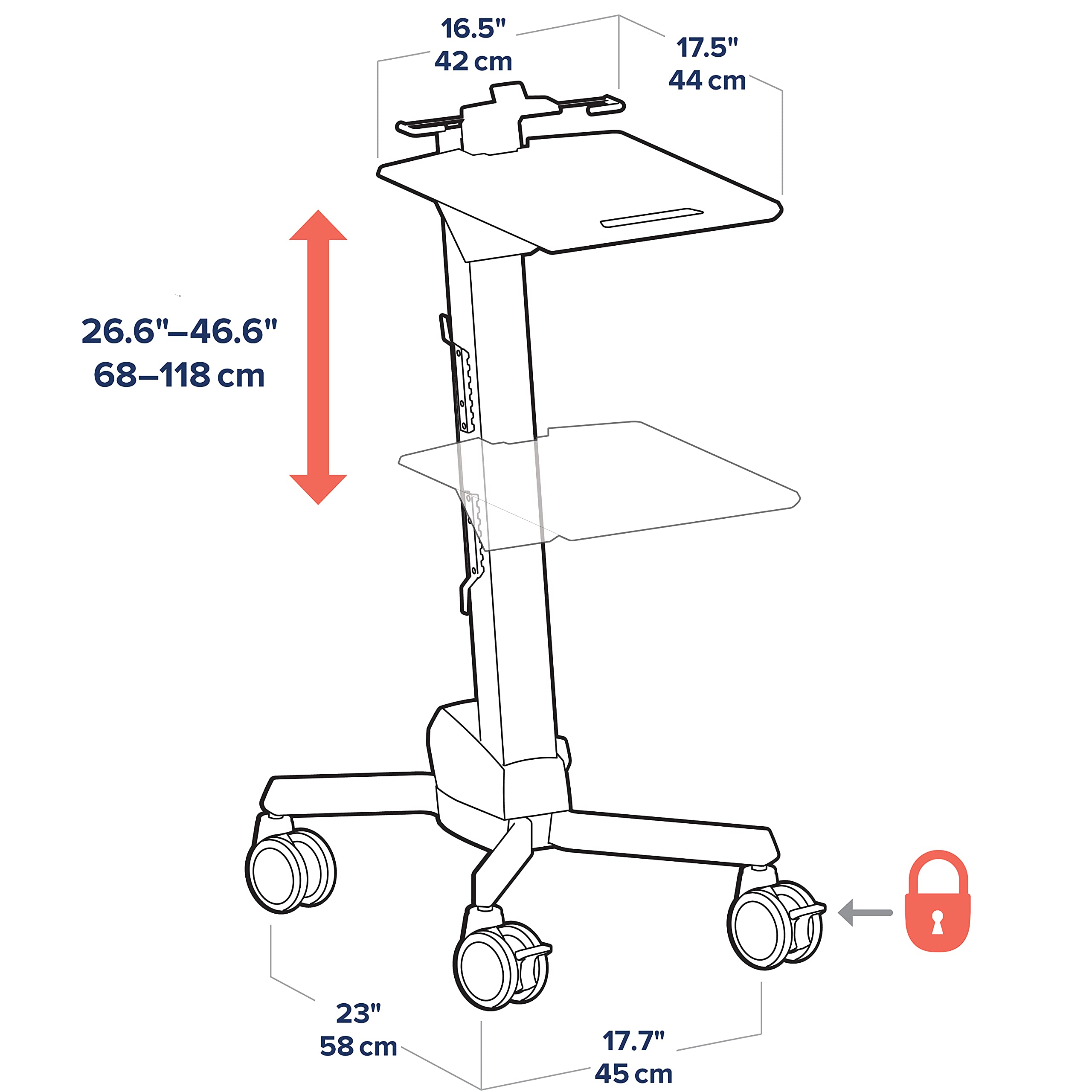 Ergotron – Neo-Flex Rolling Laptop Cart, Mobile Standing Desk Workstation – Laptop, Grey