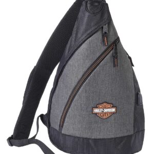 Harley-Davidson Bar & Shield Deluxe USB Travel Sling Backpack - Heather Gray