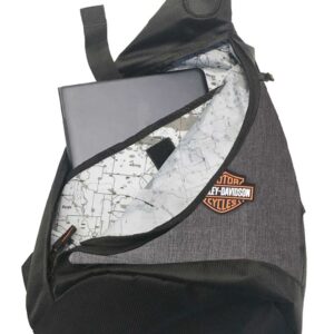 Harley-Davidson Bar & Shield Deluxe USB Travel Sling Backpack - Heather Gray