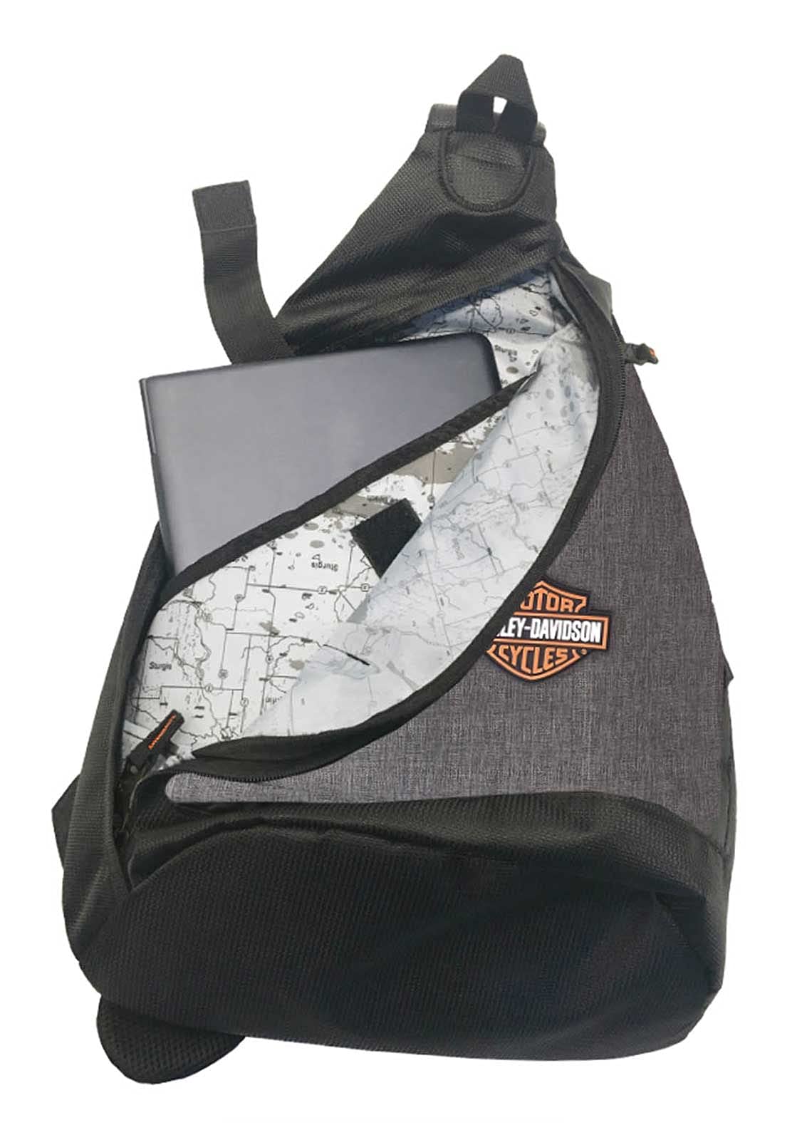 Harley-Davidson Bar & Shield Deluxe USB Travel Sling Backpack - Heather Gray