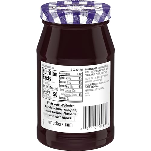 Smucker's Concord Grape Jam, 12 Ounces (Pack of 6)