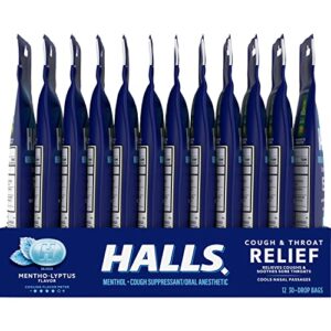 HALLS Relief Mentho-Lyptus Cough Drops, 12 Packs of 30 Drops (360 Total Drops)