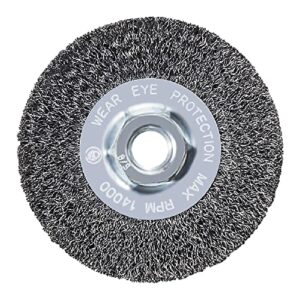 mercer industries 187010 - 4" x 1/2" x 5/8"-11 crimped wire wheel, .014 carbon steel wire