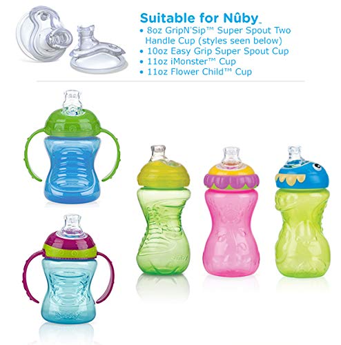 Nuby 2-Pack Super Spout Standard Top Replacements