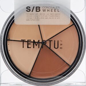 TEMPTU S/B Silicone-Based Concealer Wheel | 5 Natural Skin Tone Shades For Weightless Coverage Of Redness, Dark Spots & Discolorations