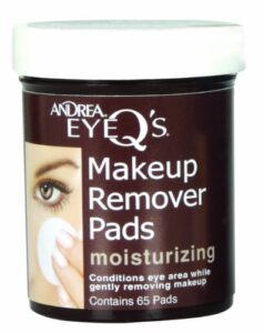 andrea eye q's moisturizing eye makeup remover pads, 65-count (pack of 3)